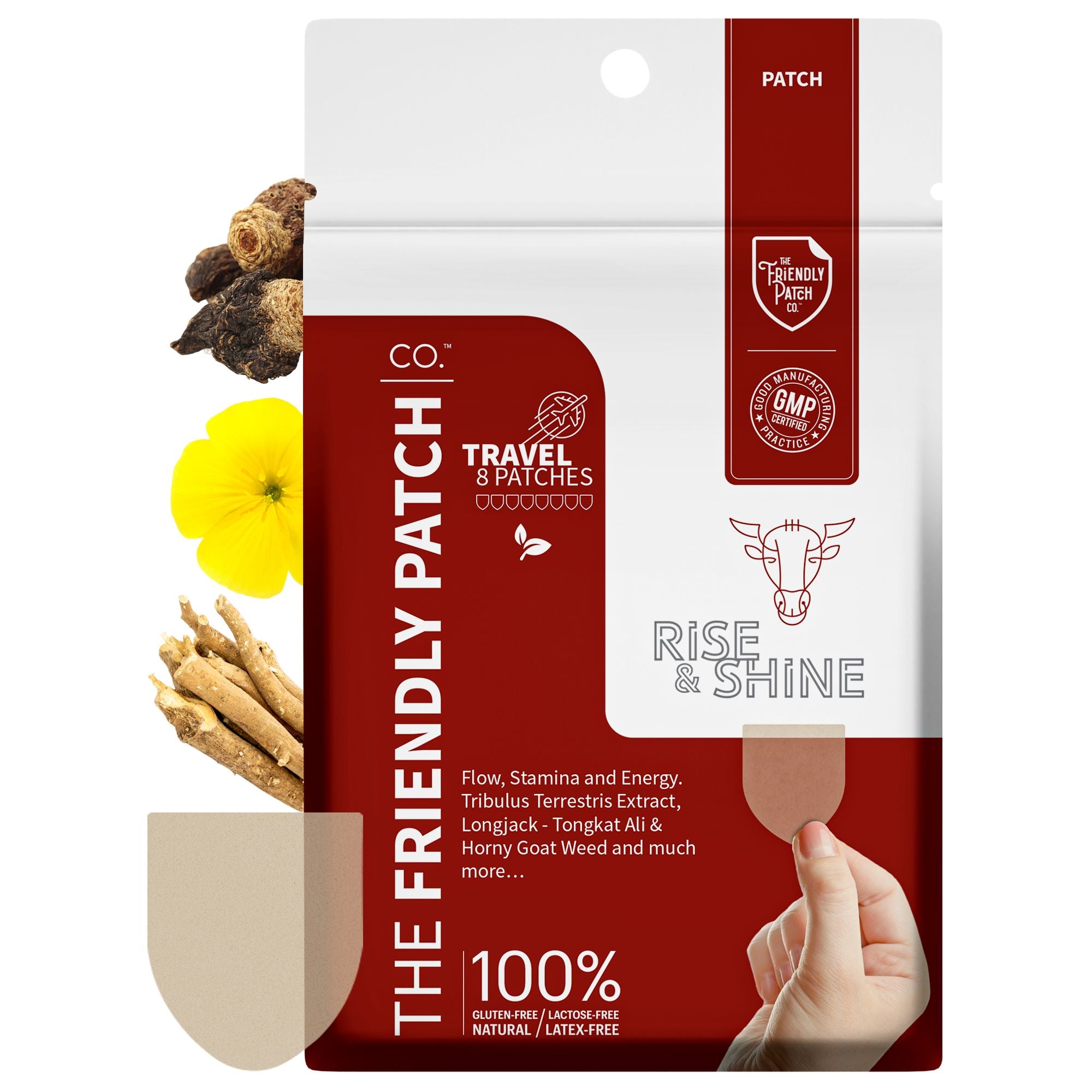 Rise & Shine Skin Patch Tongkat Ali-Longjack, Tribulus Terrestris ...