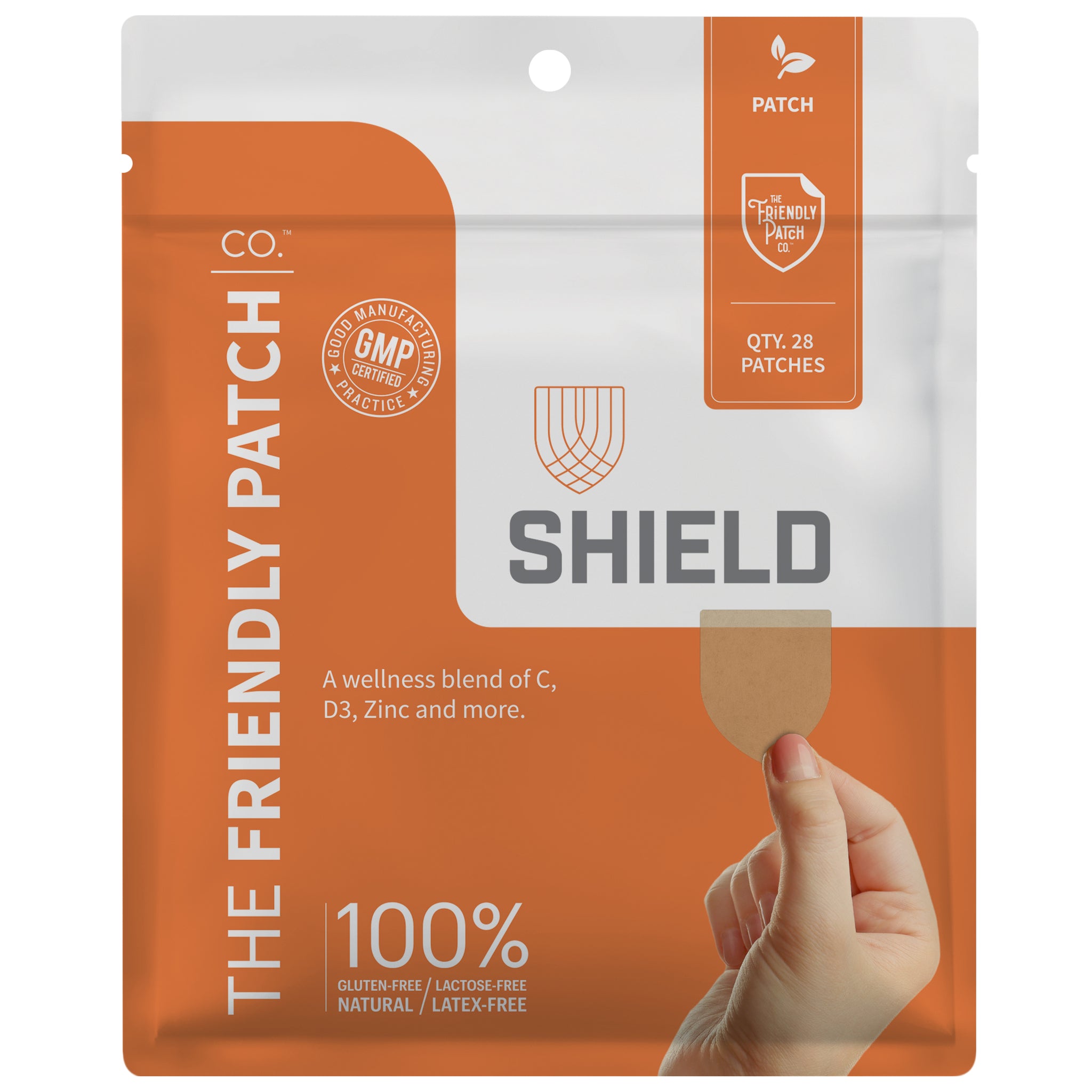 Shield Immune Patch Vitamin D3, C, Zinc, Pterostilbene The Friendly Patch