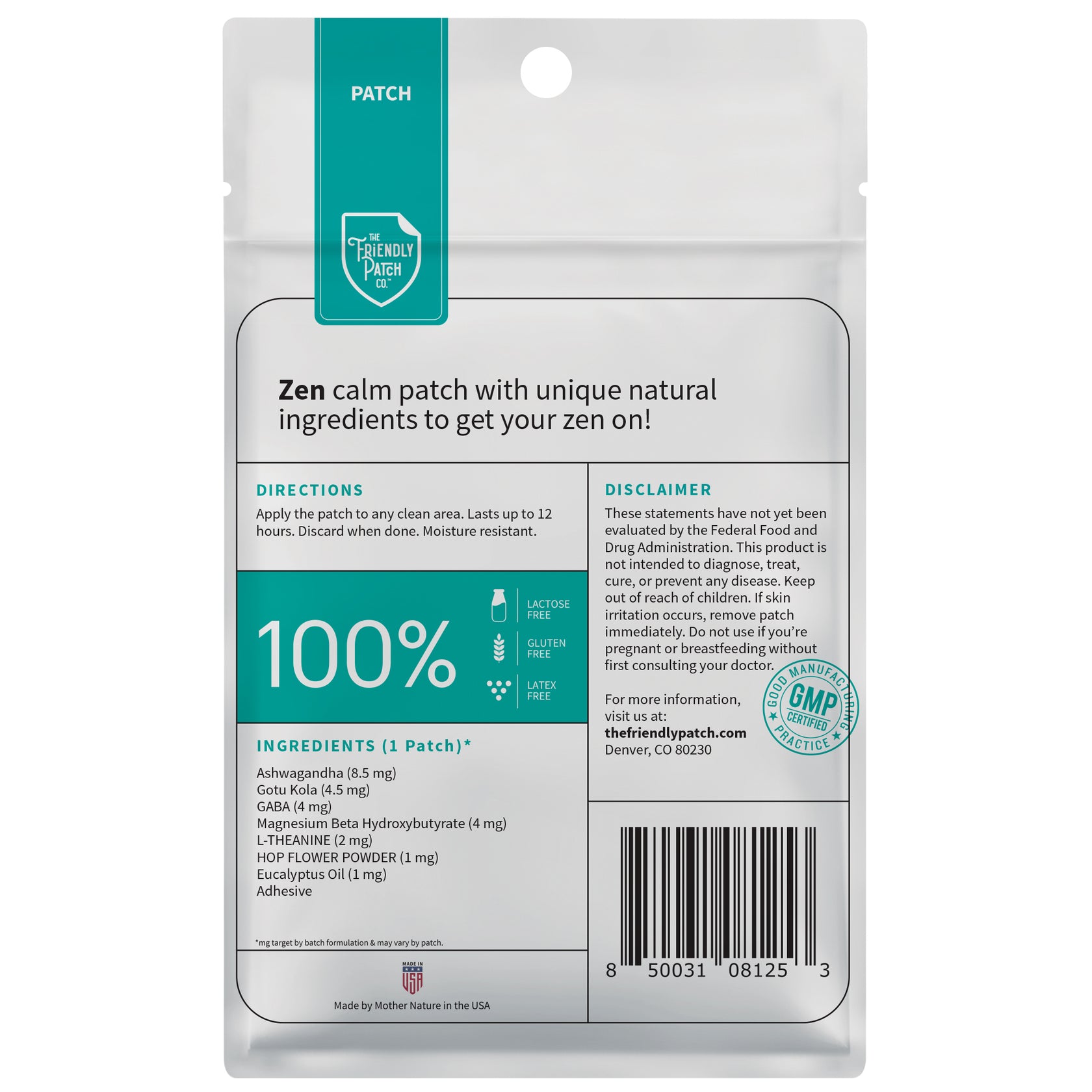 Zen Patch stress relief Zen Patches Ashwagandha Calming and Relaxation