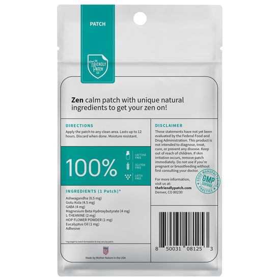 Zen Patch stress relief Zen Patches Ashwagandha Calming and Relaxation